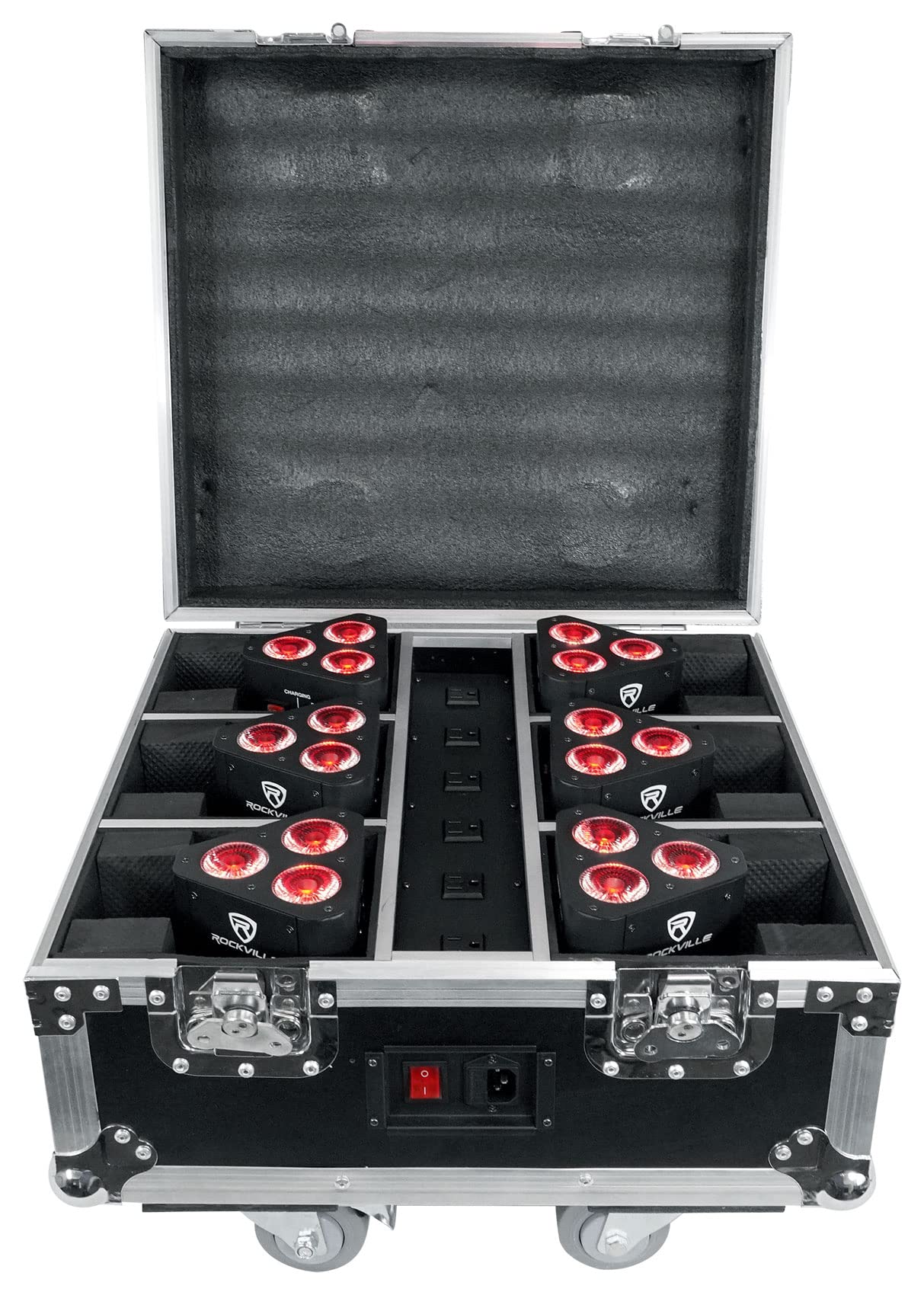 Amazon.com: Rockville RF WEDGE PACK BLACK (6) Battery Wireless DJ Wash ...