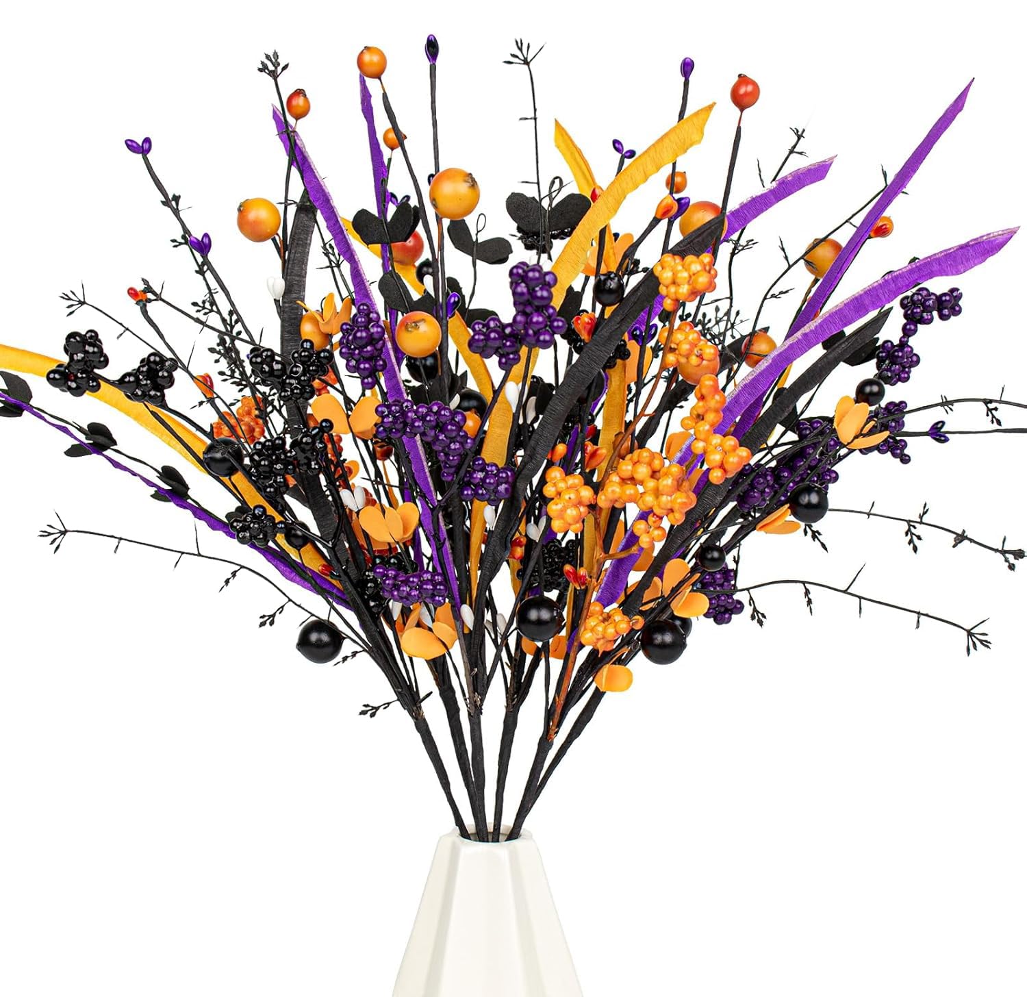 Amazon.com: Yawwind 6 PCs Halloween Flowers Artificial 17 Inches Black ...