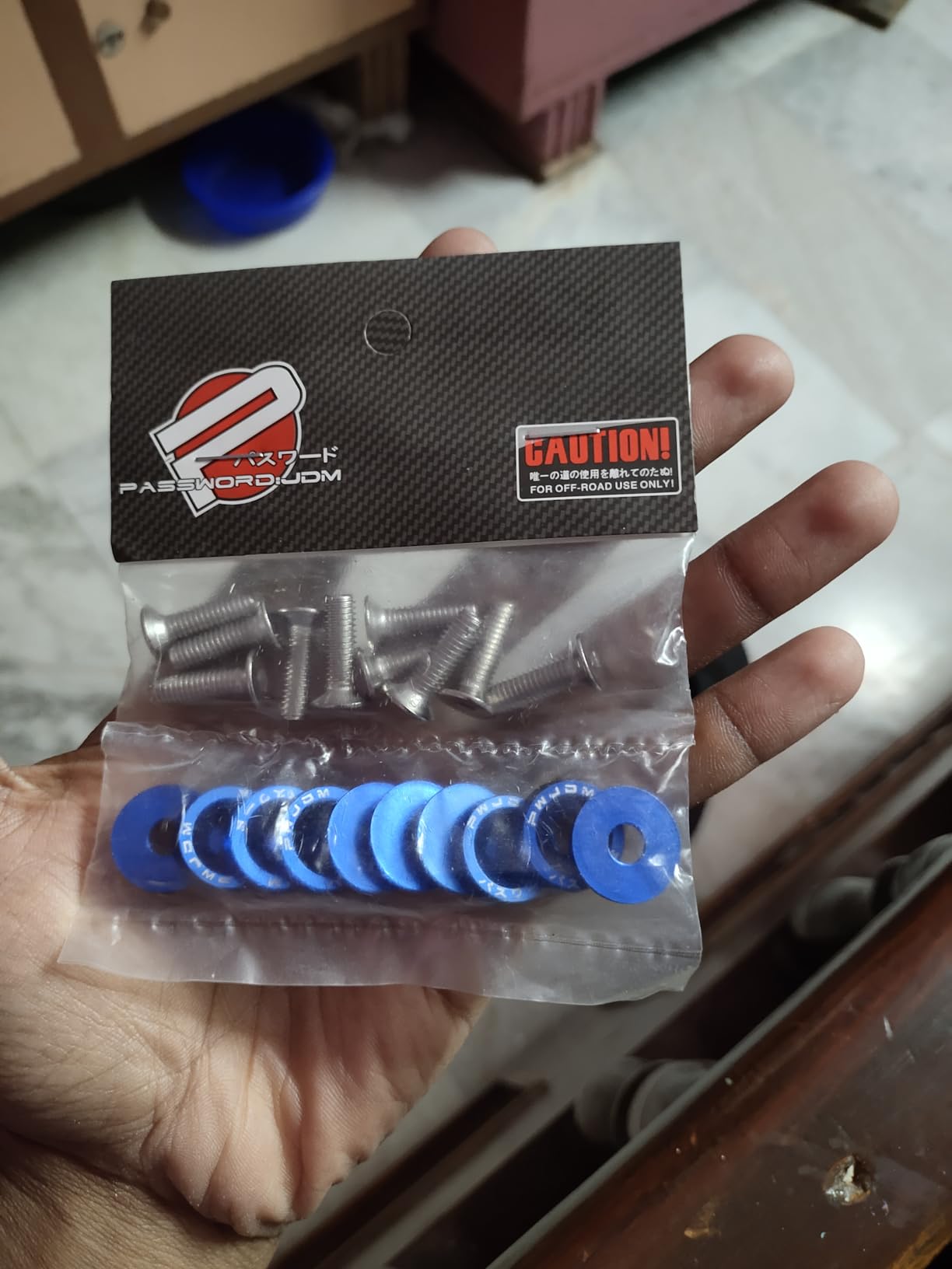Toytle JDM FENDER WASHERS Car Universal BLUE Screw Washer Car Fender M6 ...