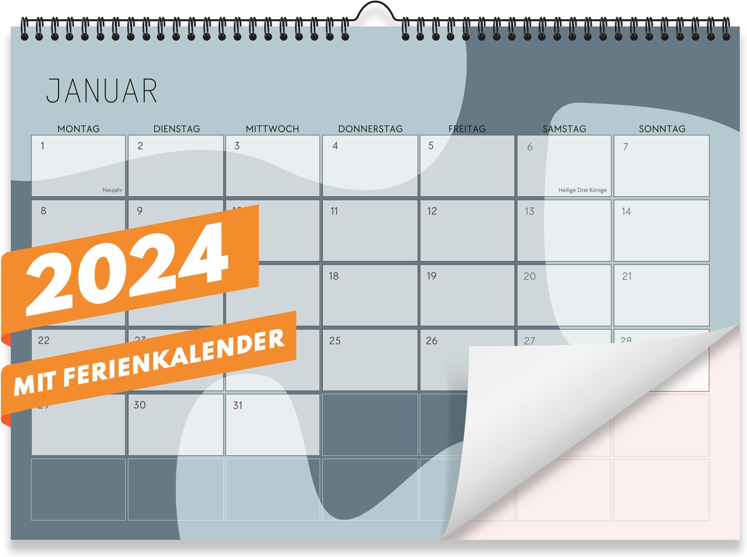 18 Monats Kalender 2024-2025, Wandkalender 2024 Im A4 Querformat ...
