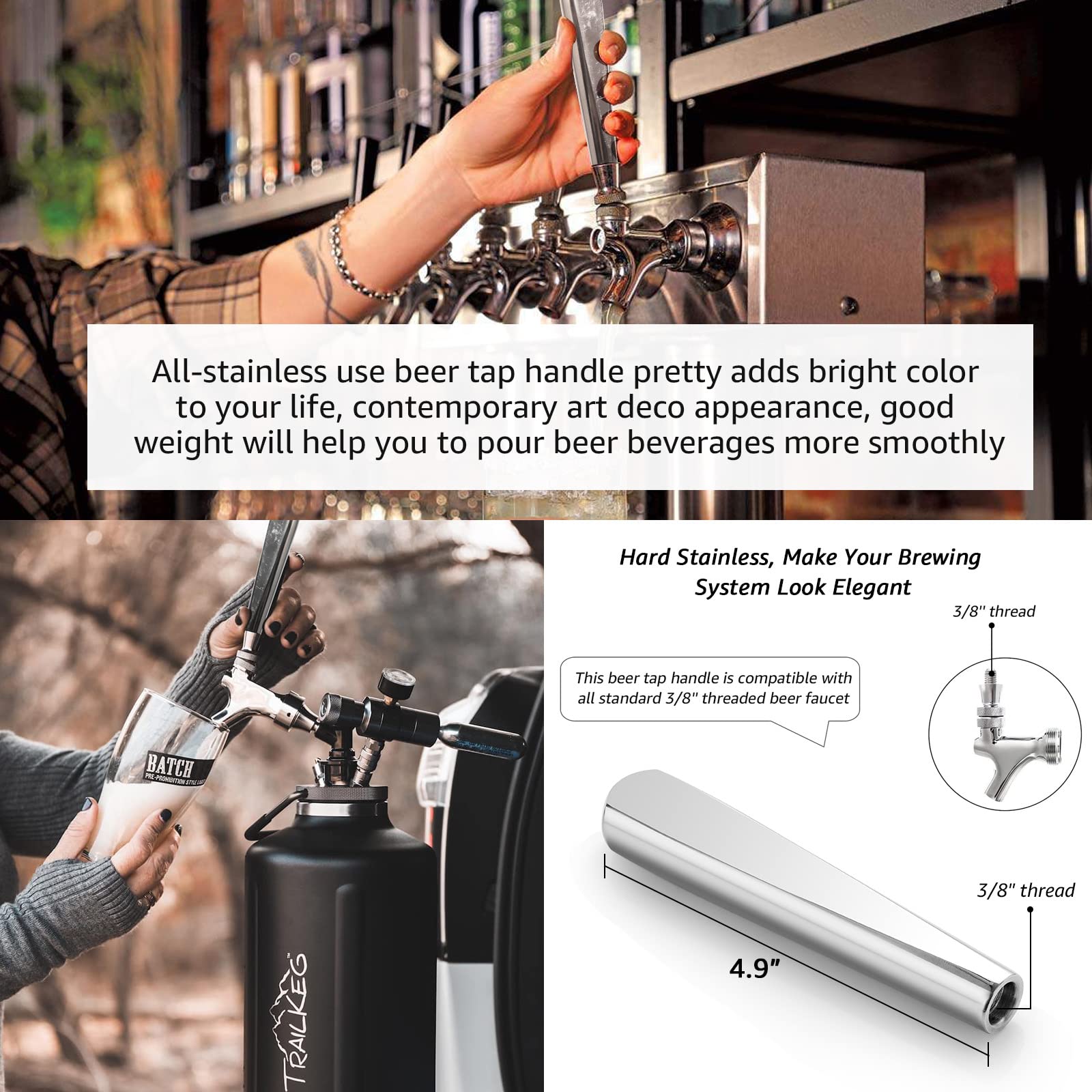 Mrbrew Beer Faucet Handle MRbrew Stainless Steel Beer Tap Handle ...
