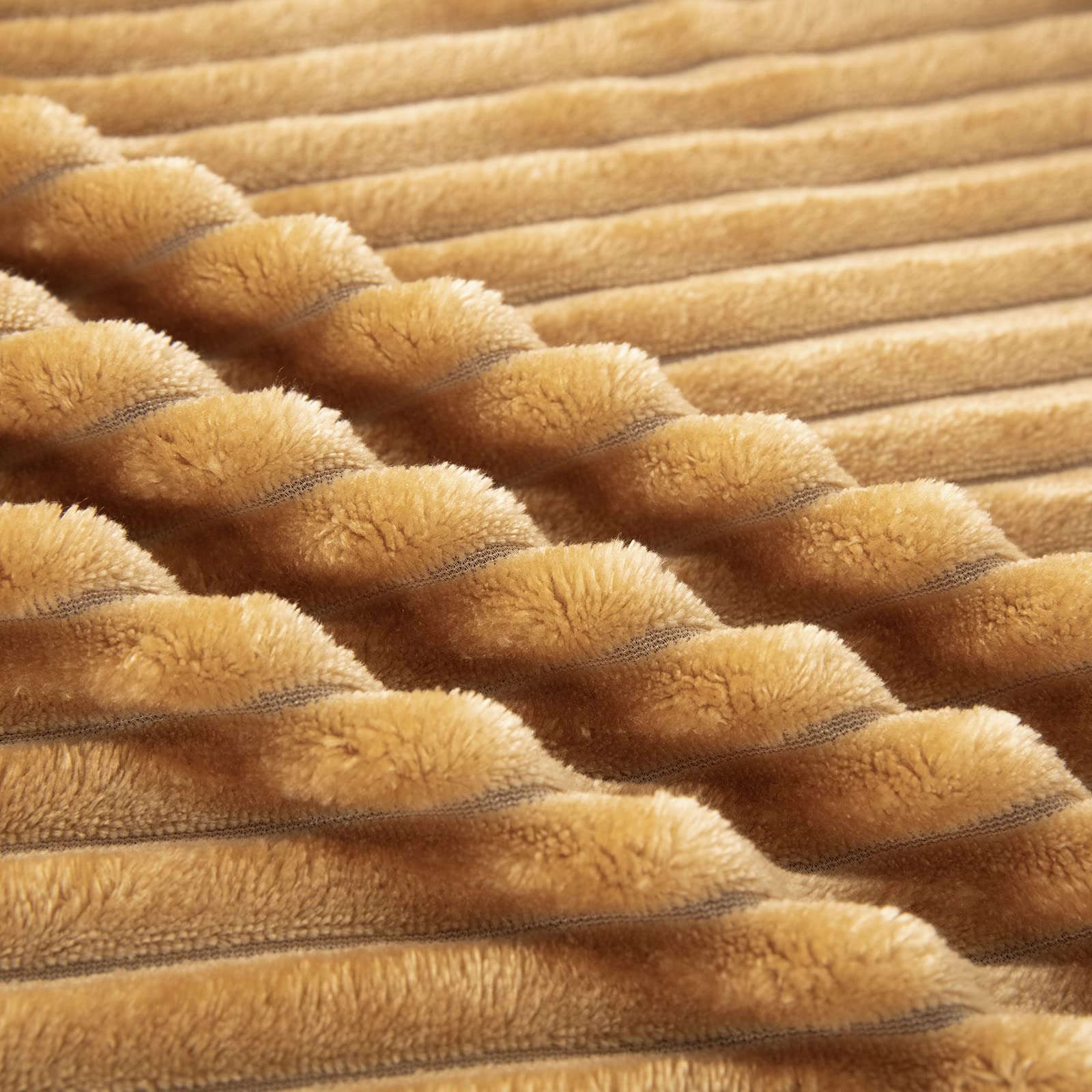 DaysU Striped Fleece Blanket, Soft Cozy Reversible Flannel Sherpa Throw ...