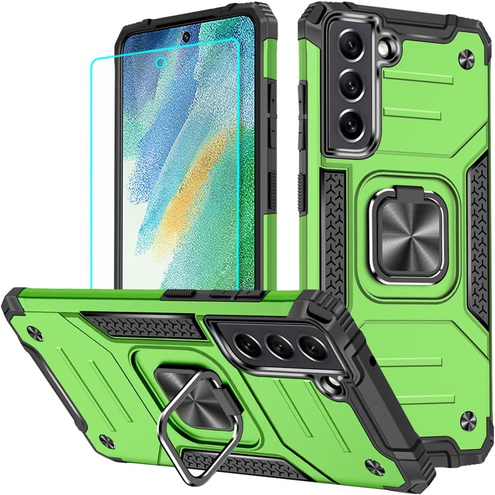 Amazon.com: HNHYGETE for Galaxy S21 FE 5G Case with Screen Protector, 360°Military Grade ...