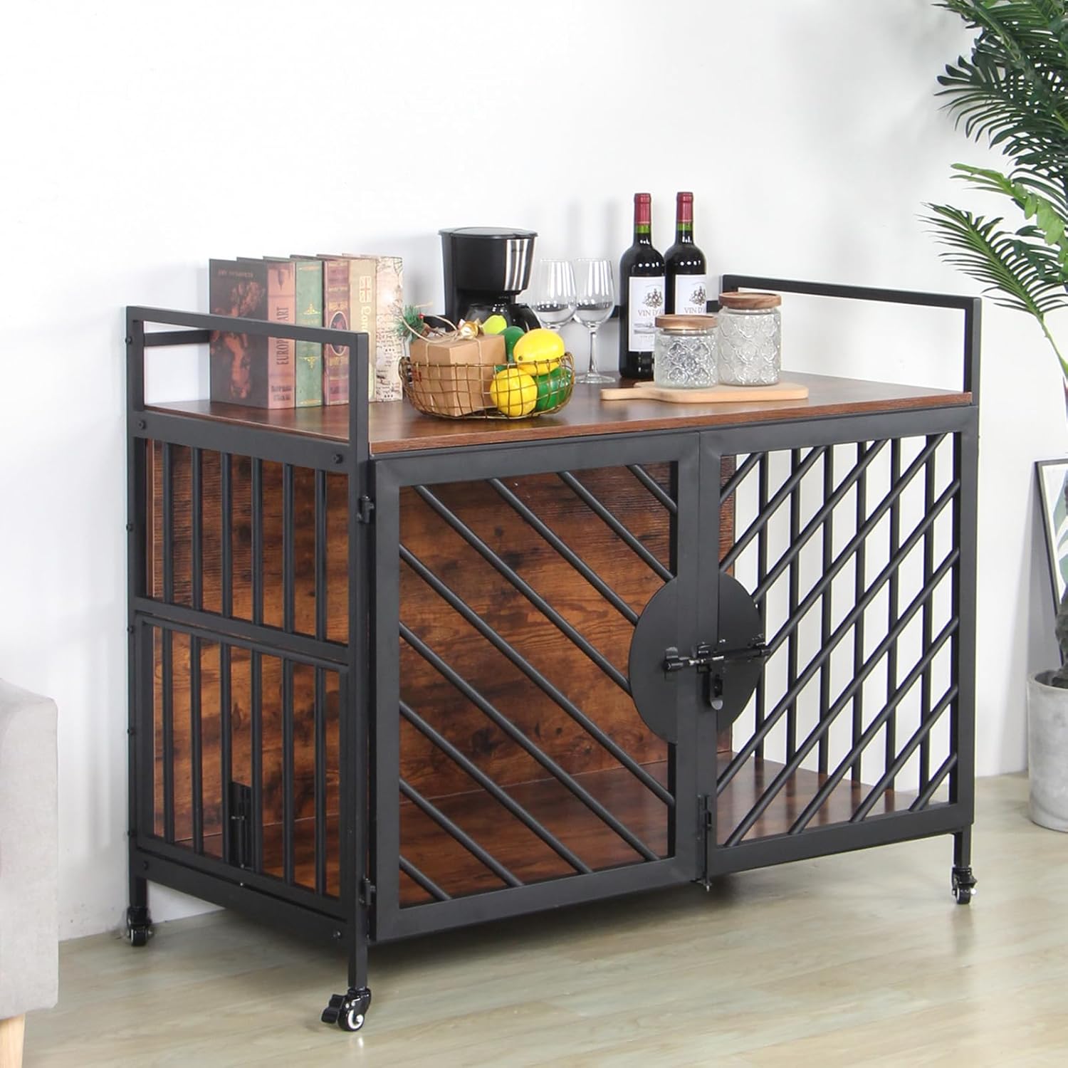 Amazon.com: SSS Furniture Dog Crate Furniture-Style Cages with Storage ...