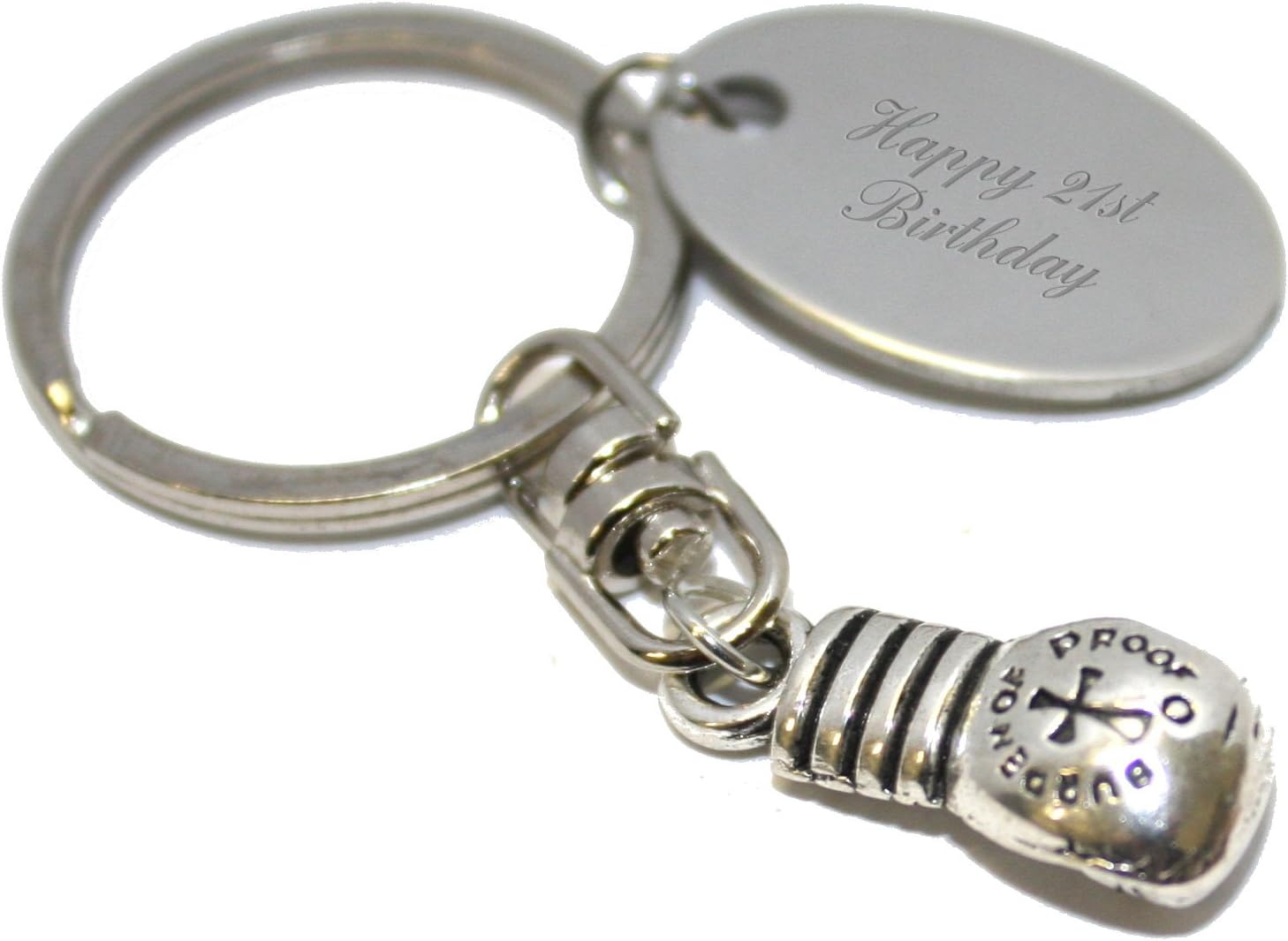 Amazon.com: Happy 21st Birthday boxing glove keyring in gift pouch ...