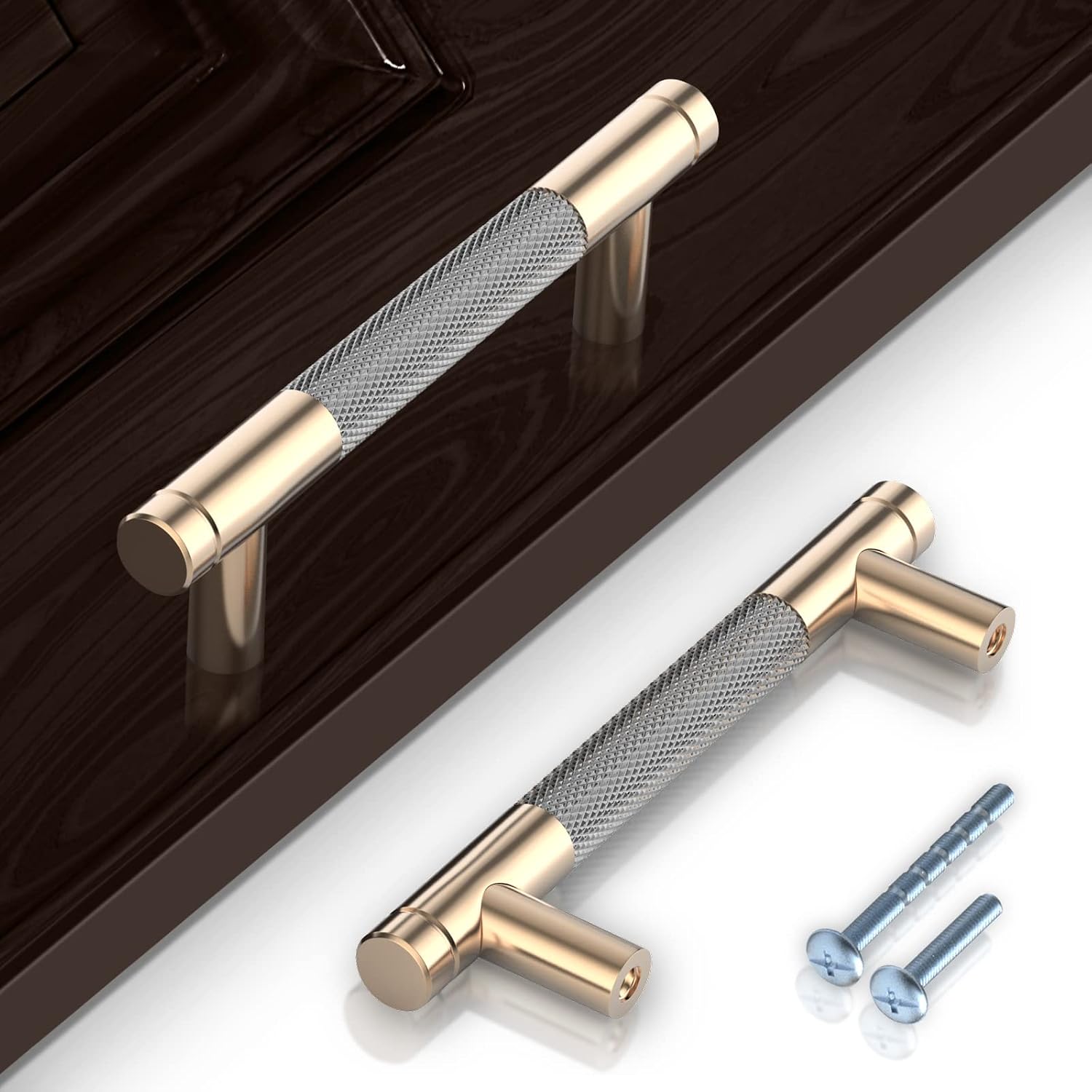 Cabinet Handles, 12 Pack 3 Inch Knurled Kitchen Cabinet Handles ...
