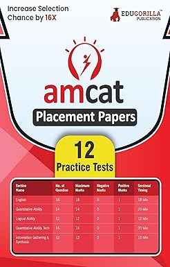 AMCAT Placement Papers Prep Book 2023 | Aspiring Minds Computer ...