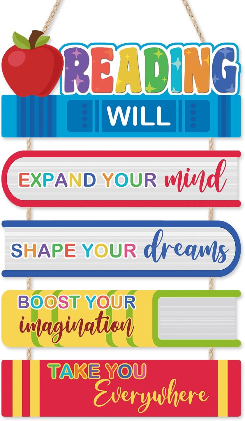 Amazon.com: HOURIA Colorful Reading Classroom Decorations,Reading Will ...
