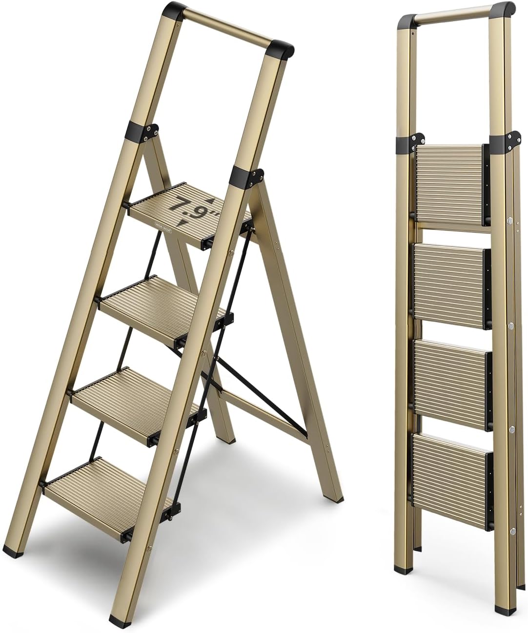 WOA WOA 4 Step Ladder for 10 Feet High Ceiling, Lightweight Foldable ...