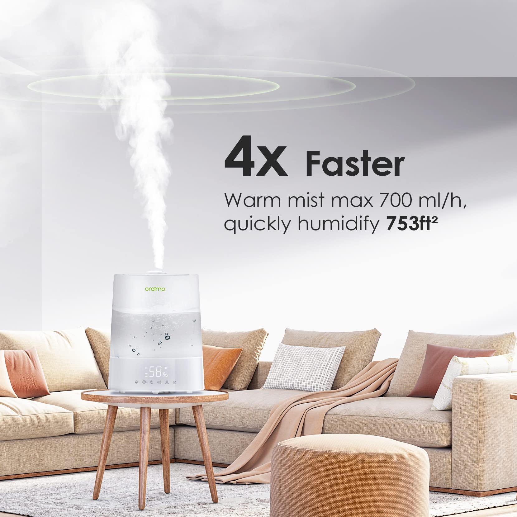 Snapklik.com : Humidifiers For Bedroom Large Room, 6L Top Fill Cool And ...