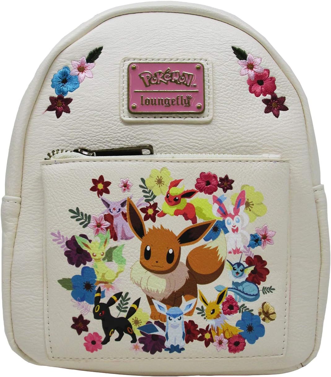 Amazon.com | Loungefly x Eeveelutions Eevee Evolutions Floral Mini ...