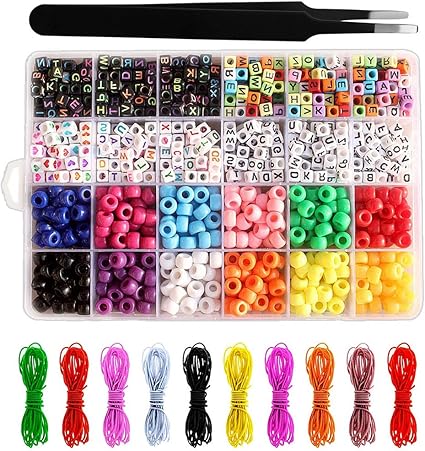 Bracelet Making Kit, 6mm Rainbow Color Beads for Bracelet Making Pony ...