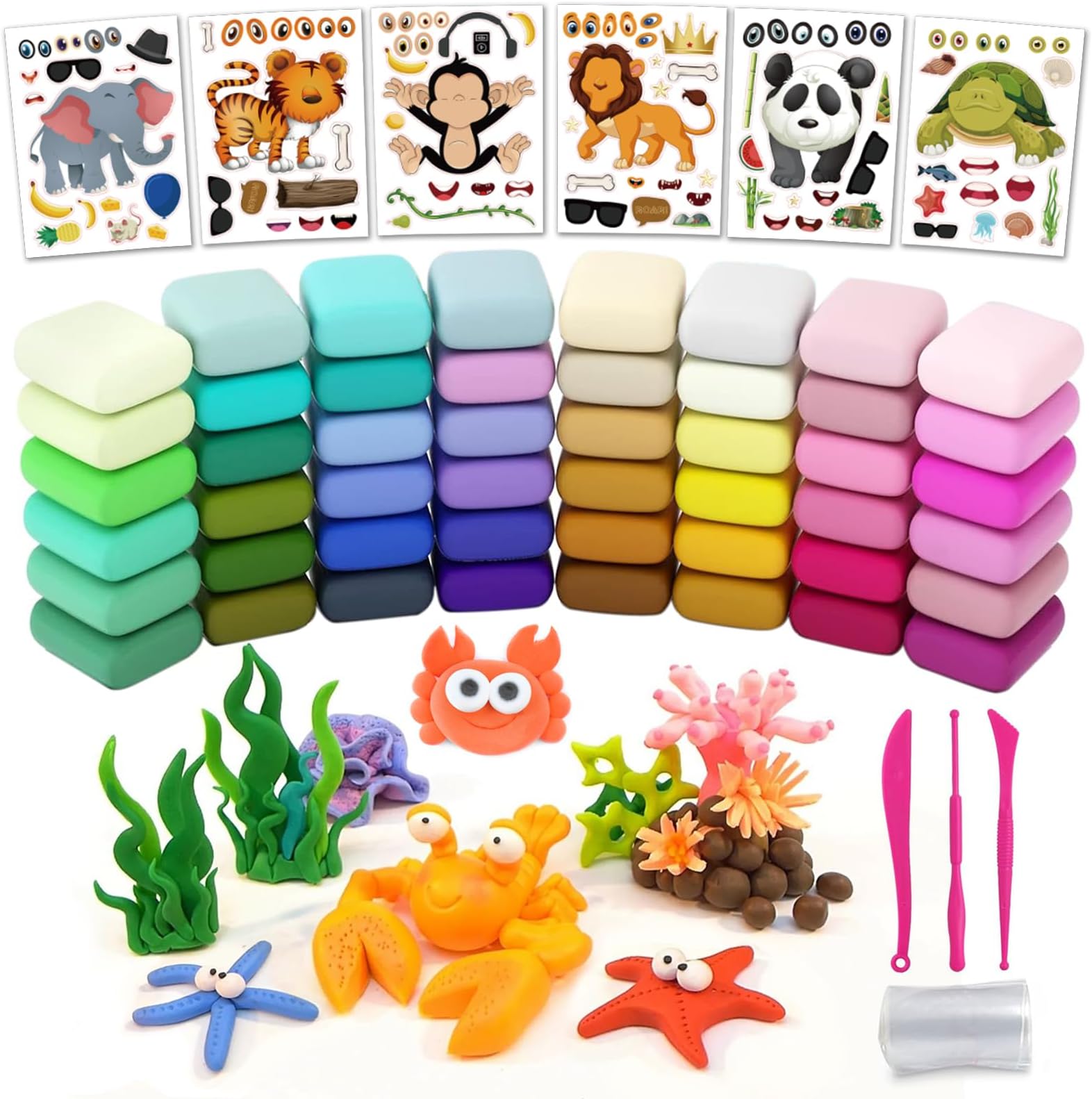 Air Dry Clay, 48 Colours, Air Dry Magic Clay, CPSC Compliant, Non-Toxic ...