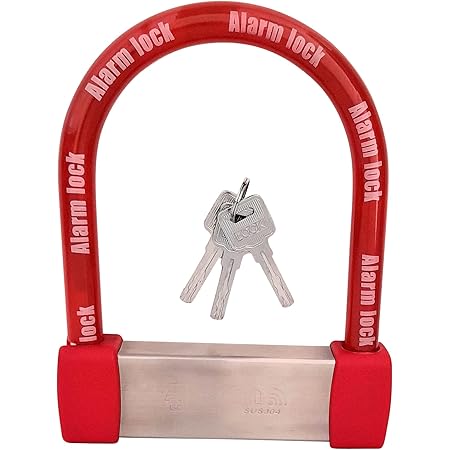 Amazon.com: EnzZone Bike Locks Heavy Duty Anti Theft Alarm U Lock 120db ...