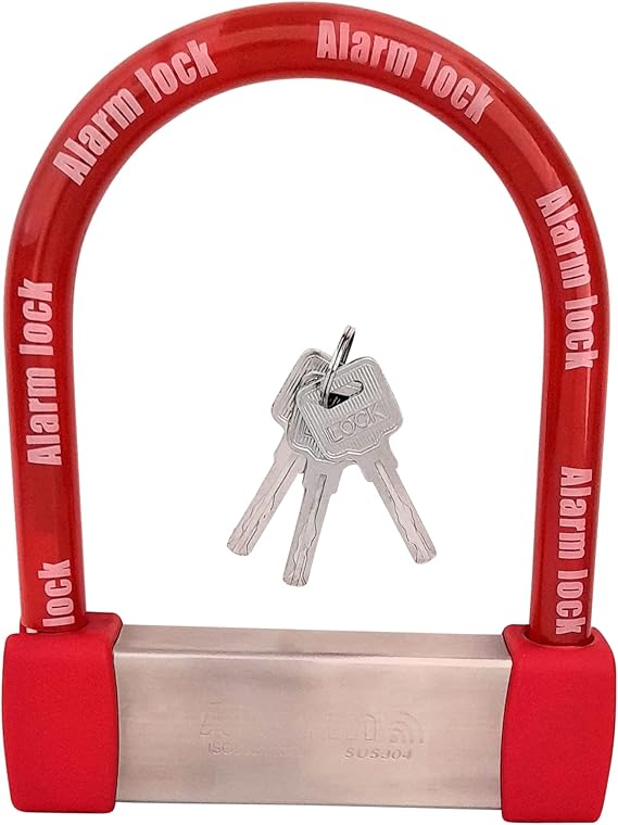 Amazon.com: EnzZone Bike Lock Heavy Duty Anti Theft Alarm Bike U Lock ...