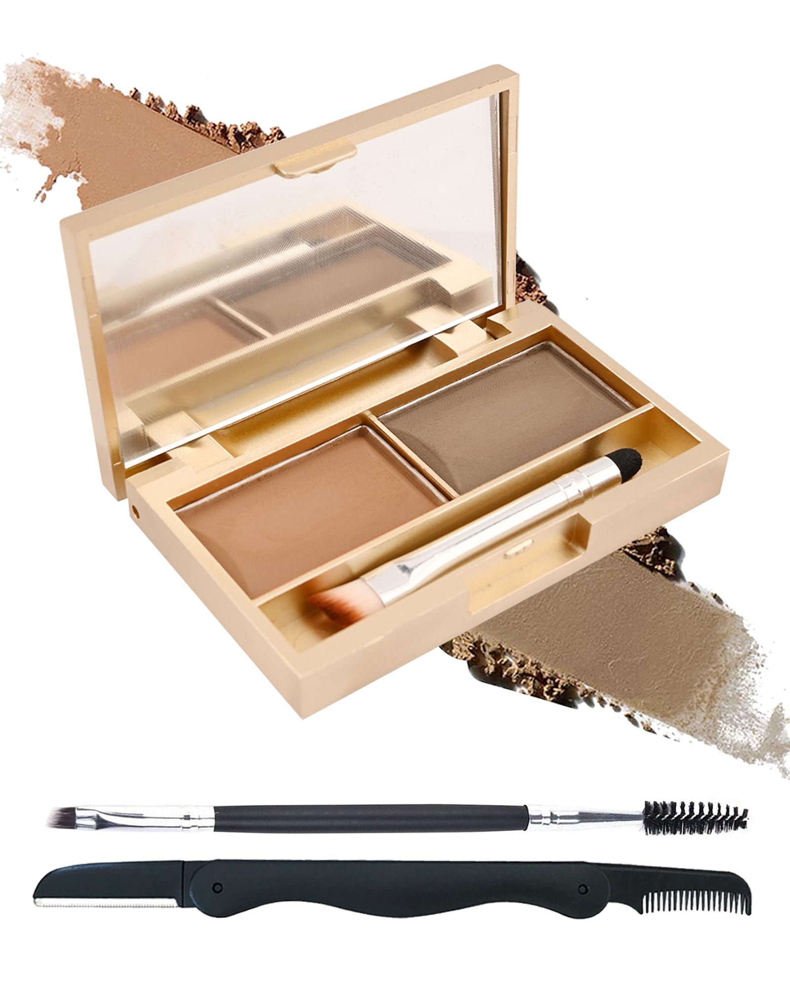 Amazon.com : Eyebrow Powder Kit-2 Color Tinted Eye Brow Powder Palette ...