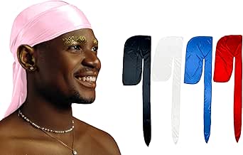 Amazon.com: DuragPro 1 Pack Silky Satin Pink Durag Bundle 4 Pack Silky ...
