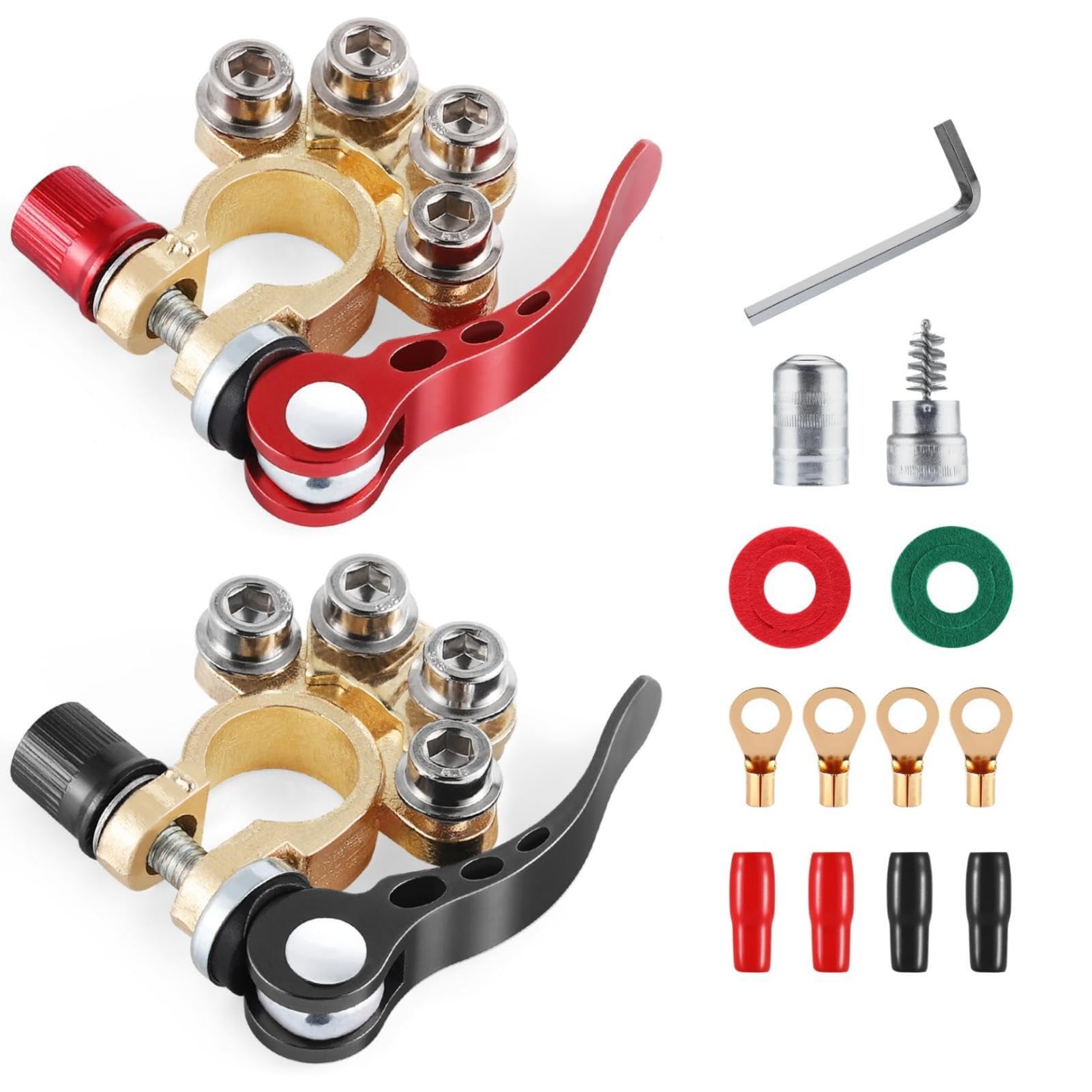 DIANZHU Car Battery Terminal Connector, 4 Way Positive and Negative ...