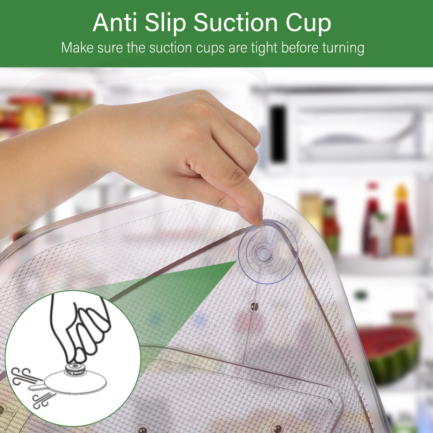 Yunkctuk Fridge Turntable Organiser, 360 Lazy Susan Turntable ...