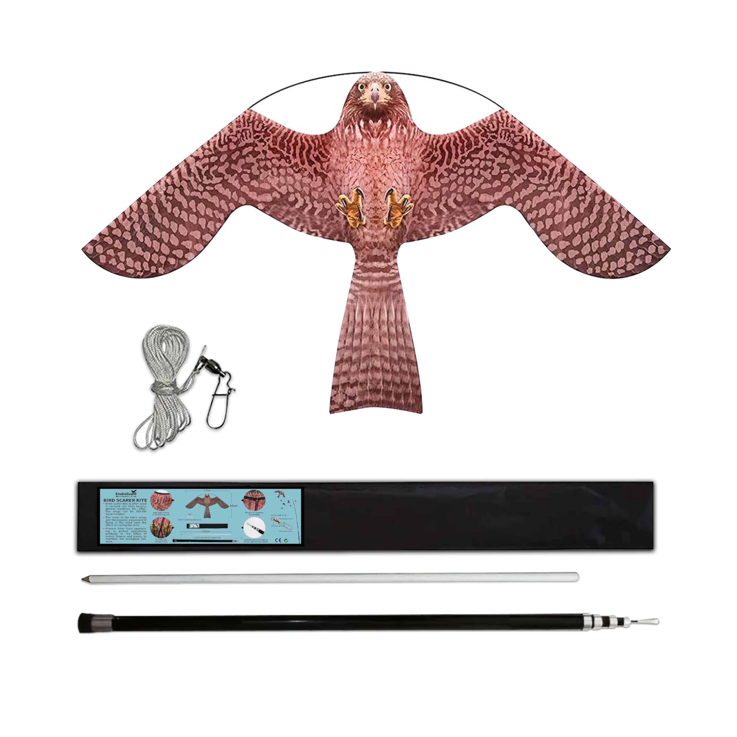 EnviroGuard Hawk Kite Bird Scarer with 7m telescopic pole effective ...