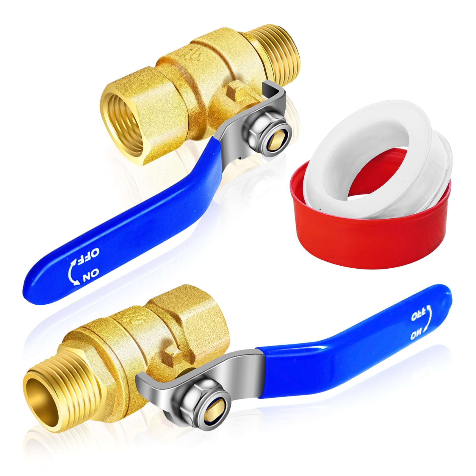 Snapklik.com : Brass Ball Valves, 1 NPT Full Bore Ball Valves Set, 2pcs ...