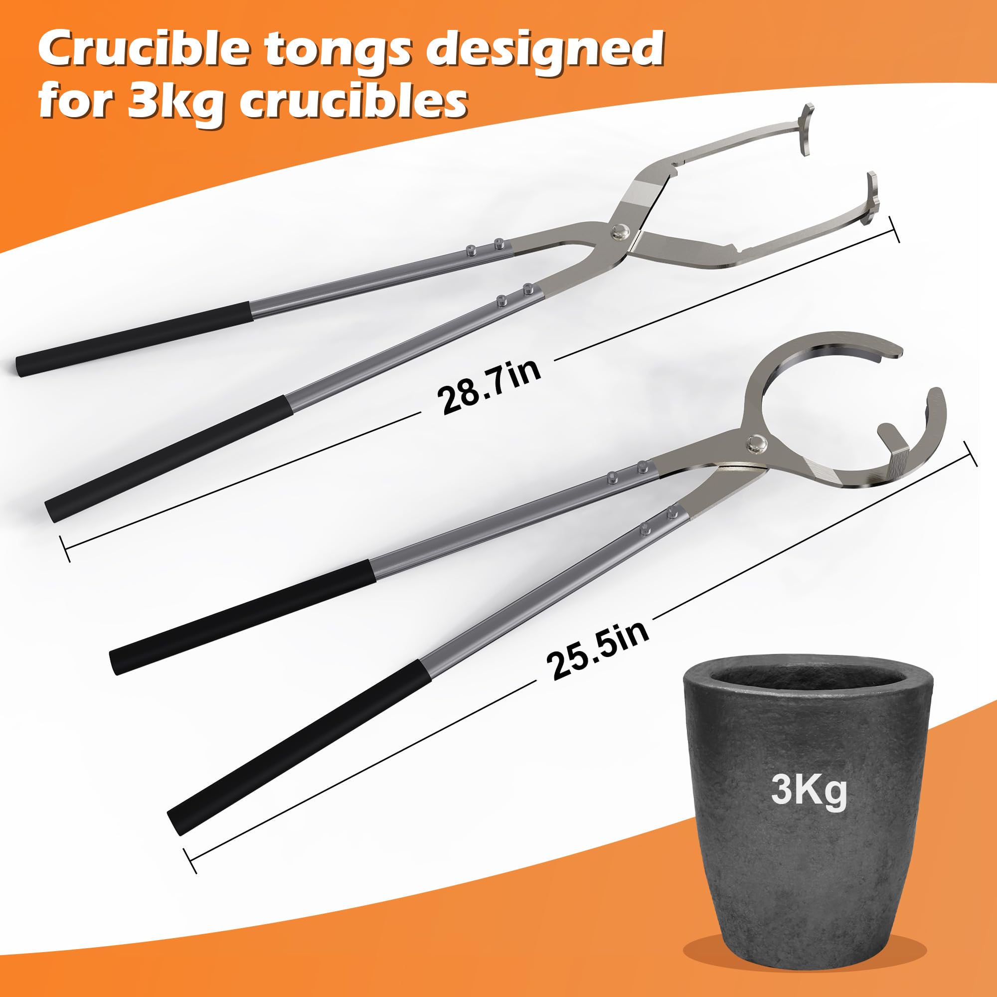 Snapklik.com : Nelyrho Crucibles Pouring Tongs And Crucibles Lifting ...