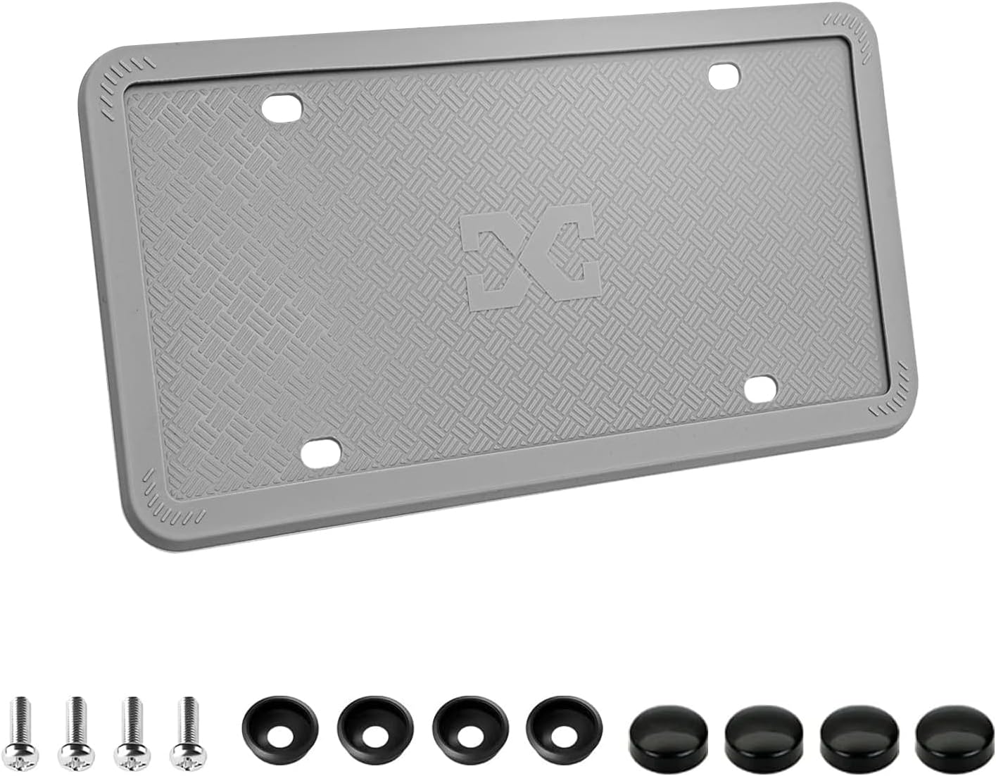 Amazon.com: XCLPF Silicone Gray License Plate Frame Covers 1 Pack- Front and Back Car Plate ...