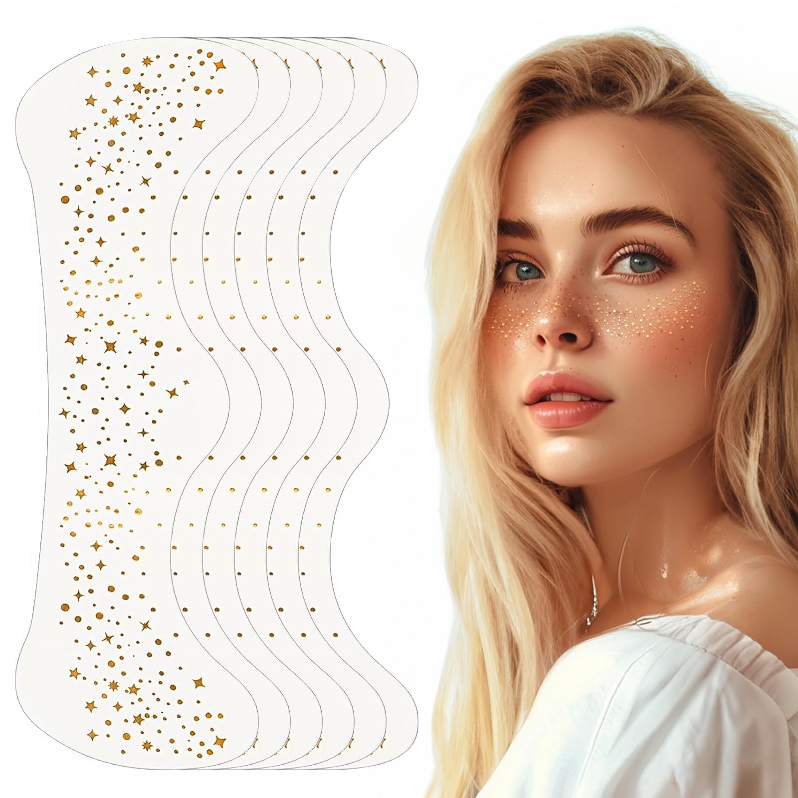 6Pcs Glitter Freckles, Glitter Freckles Face Tattoo, 2025 New Face ...