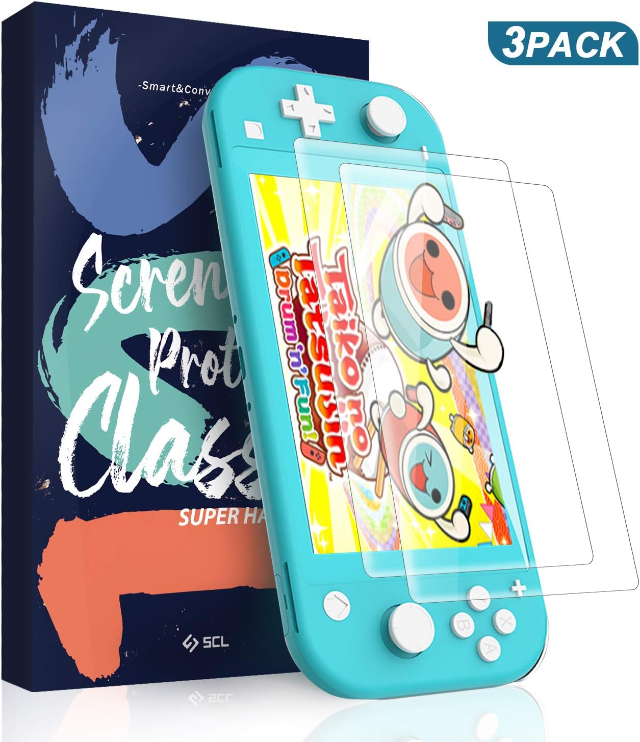 SCL Nintendo Switch Lite Screen Protector [3-Pack],2.5D Rounded Edge,9H ...