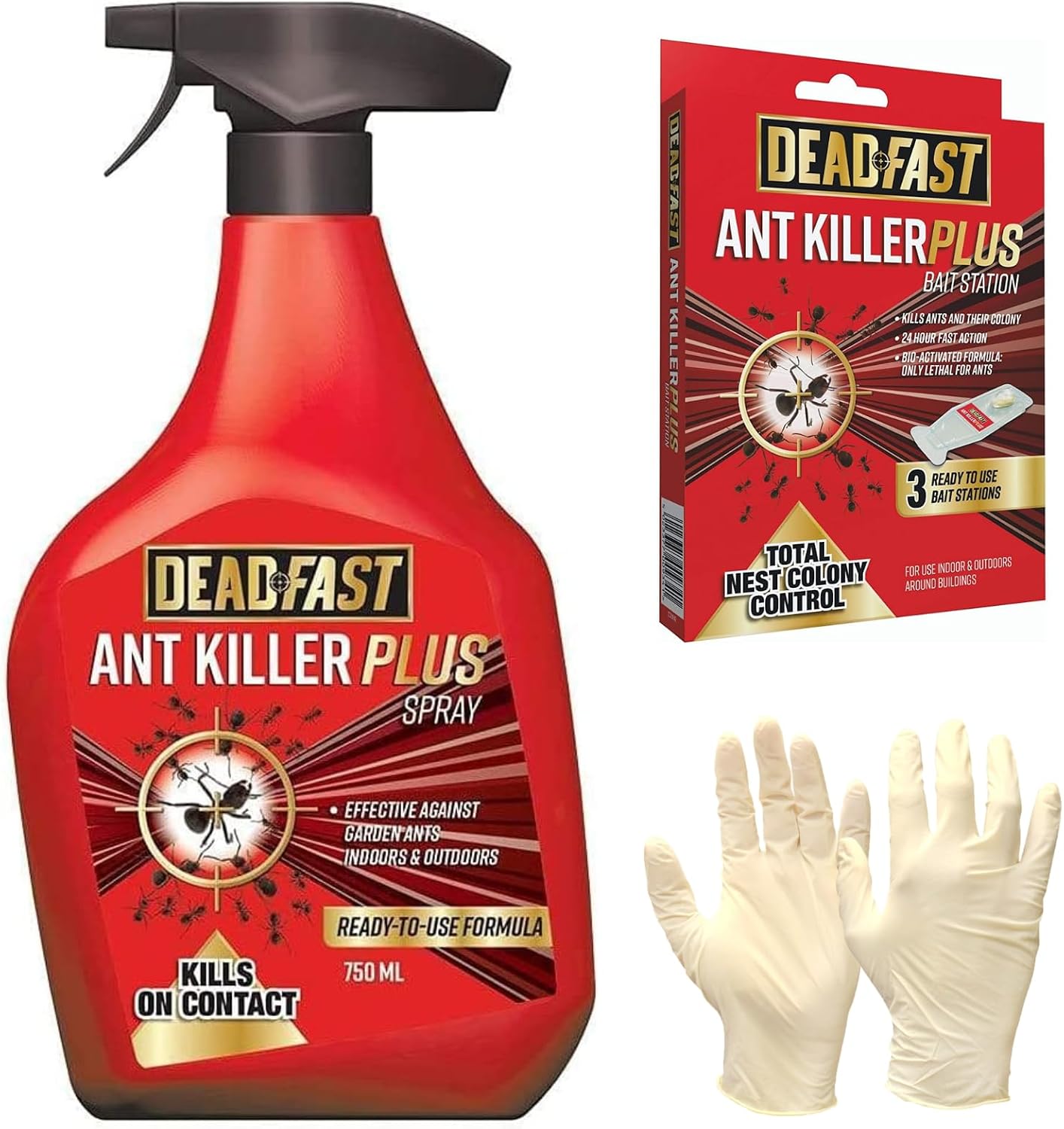 Ant Killer Bundle with 1x Deadfast Ant Killer Plus Spray 750ml, 3x ...