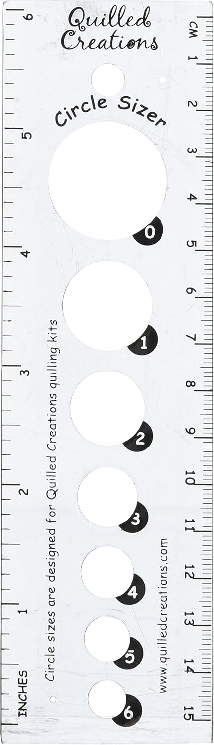 Amazon.com: Quilled Creations Q310 Circle Size Ruler Quilling Tool, 6 ...