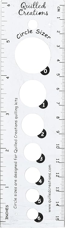 Amazon.com: Quilled Creations Q310 Circle Size Ruler Quilling Tool, 6 ...