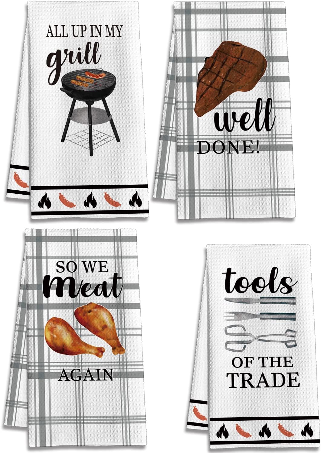 Amazon.com: Buffalo Plaid Kitchen Towels Grilling Barbeque Towels ...