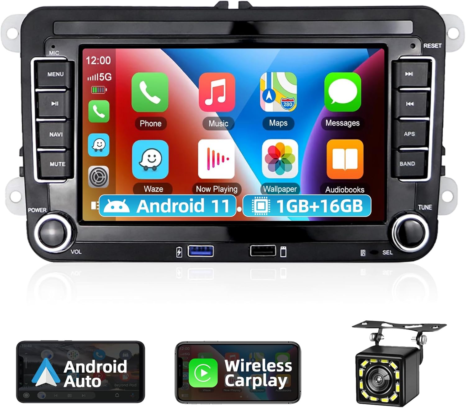 Podofo 2 DIN Car Radio Android for VW Golf 5 6 Polo Passat with ...