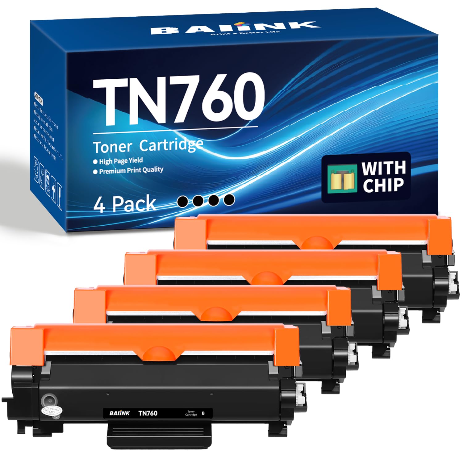 Amazon.com: BAIINK TN 760 Toner Cartridge Replacement for Brother TN760 ...