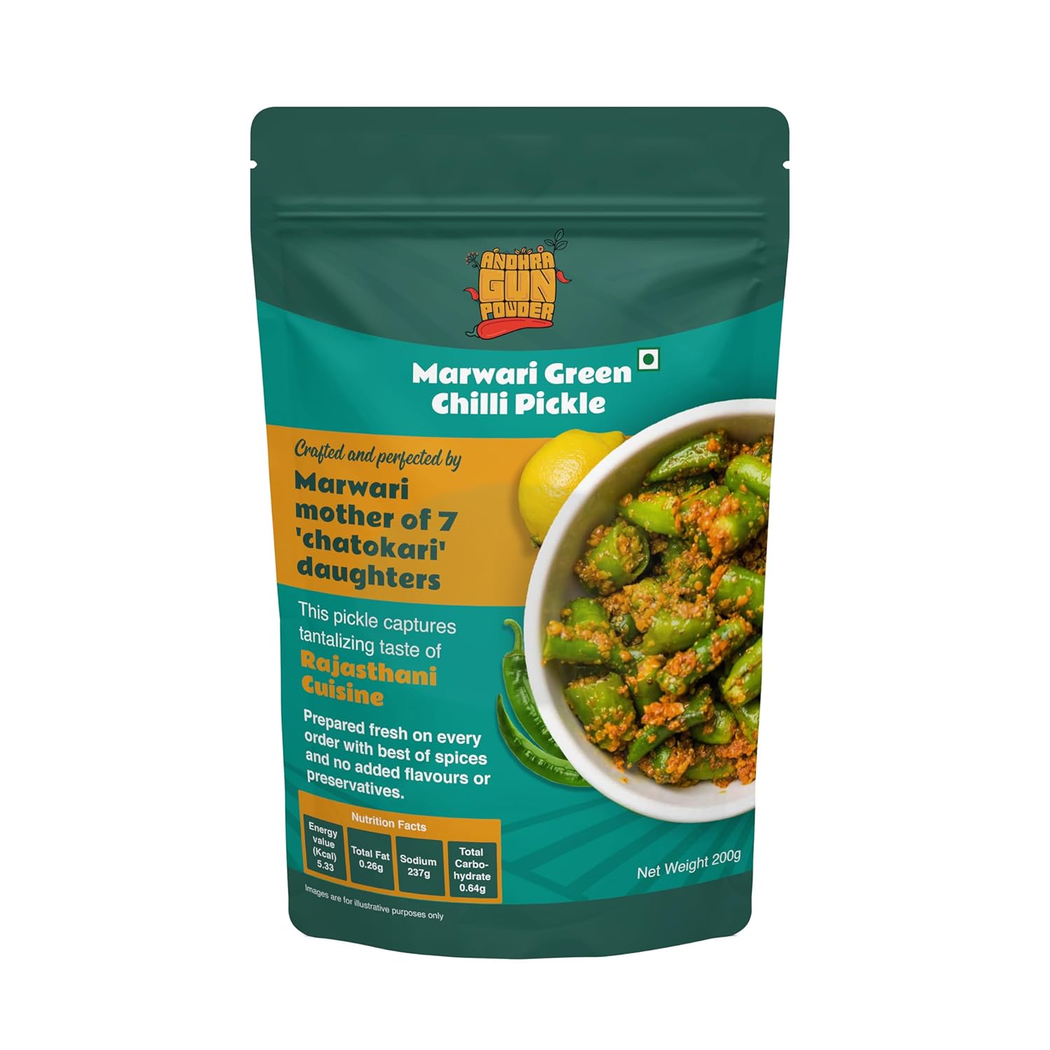 Andhra Gunpowder - Green Chilli Pickle (200g) | Ghar Ka Achar ...