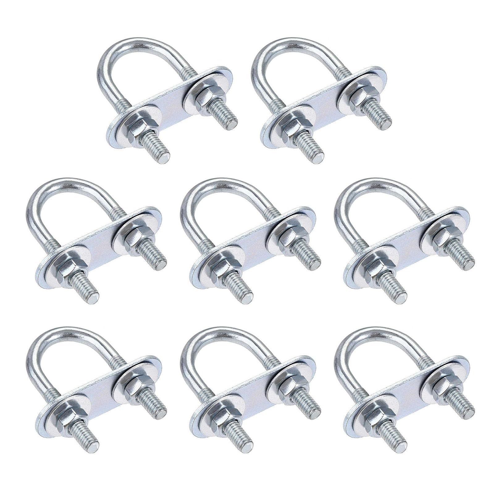 TA-VIGOR 8 sets M6 Round U-Bolts, 20mm Inner Width 50mm Length Steel U ...