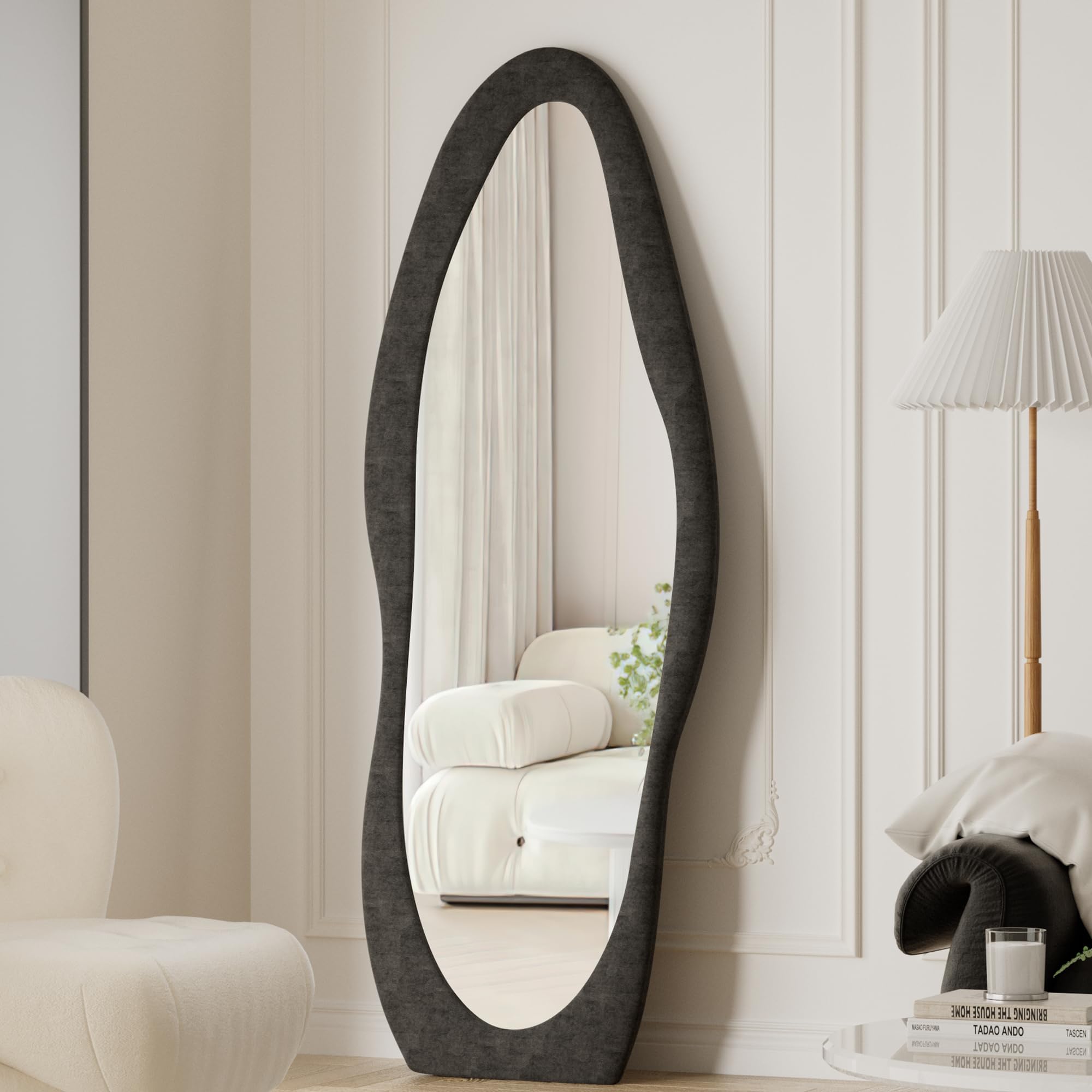 Amazon.com: BOJOY Full Length Mirror 63"x24", Irregular Wavy Mirror ...
