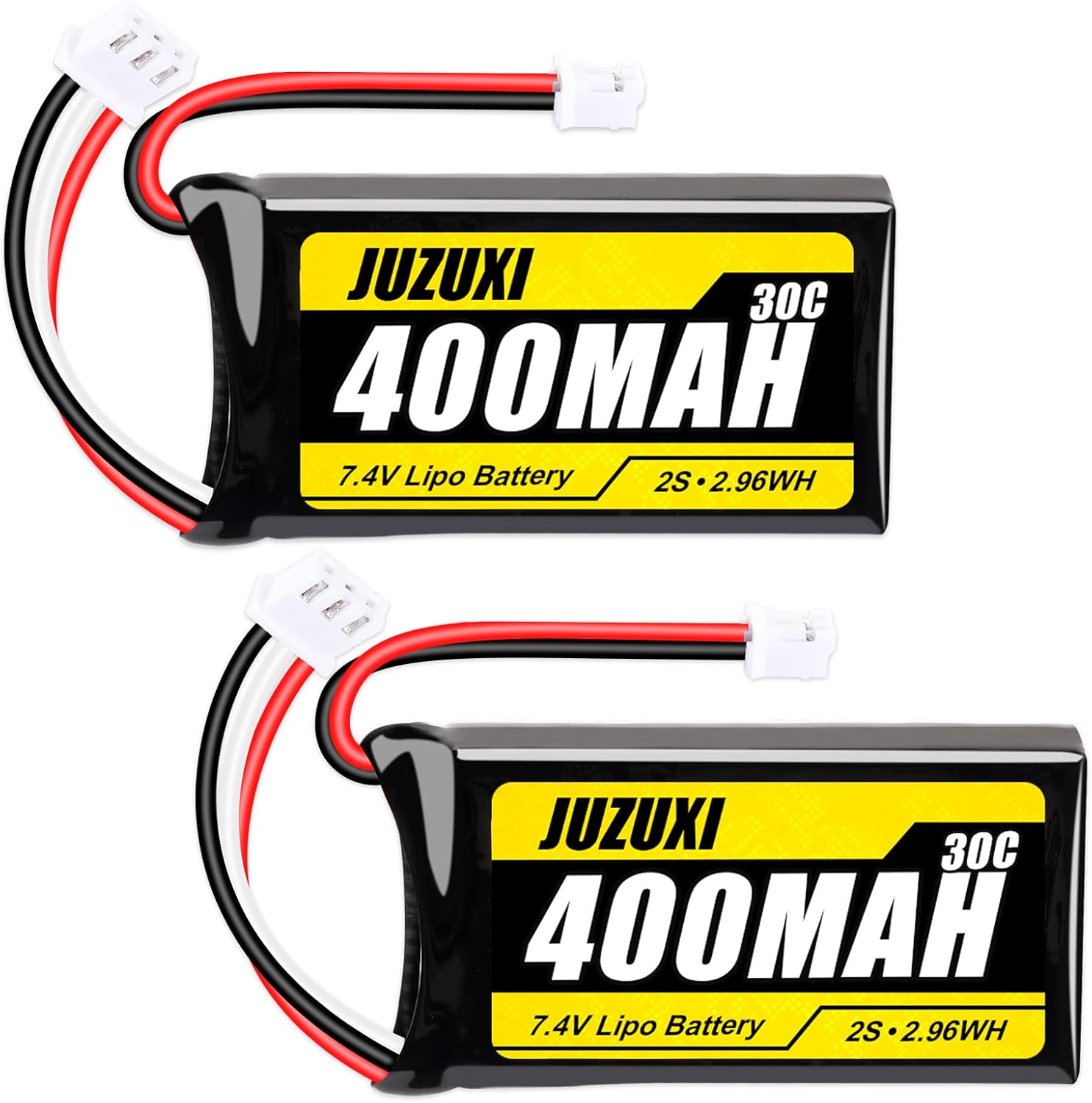Amazon.com: 7.4V Lipo Battery 2S 400mAh: 30C Rechargeable Lithium ...