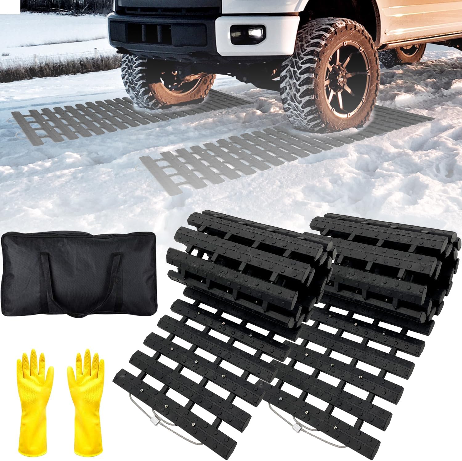 Amazon.com: Portable Tire Traction Mats - Two Emergency Tire Grip Aids ...
