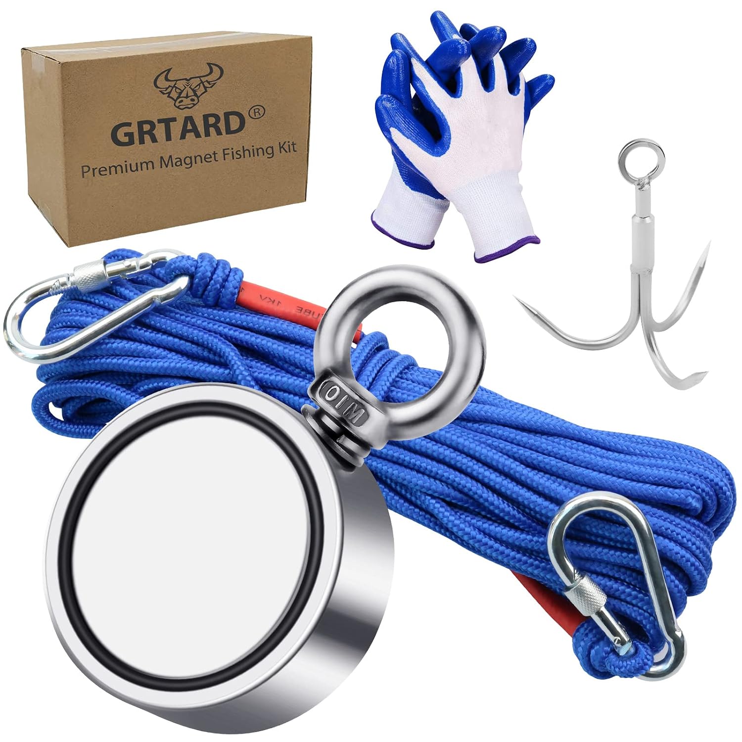 GRTARD Fishing Magnet Double Sided, 760LBS Pulling Force Magnet Fishing ...