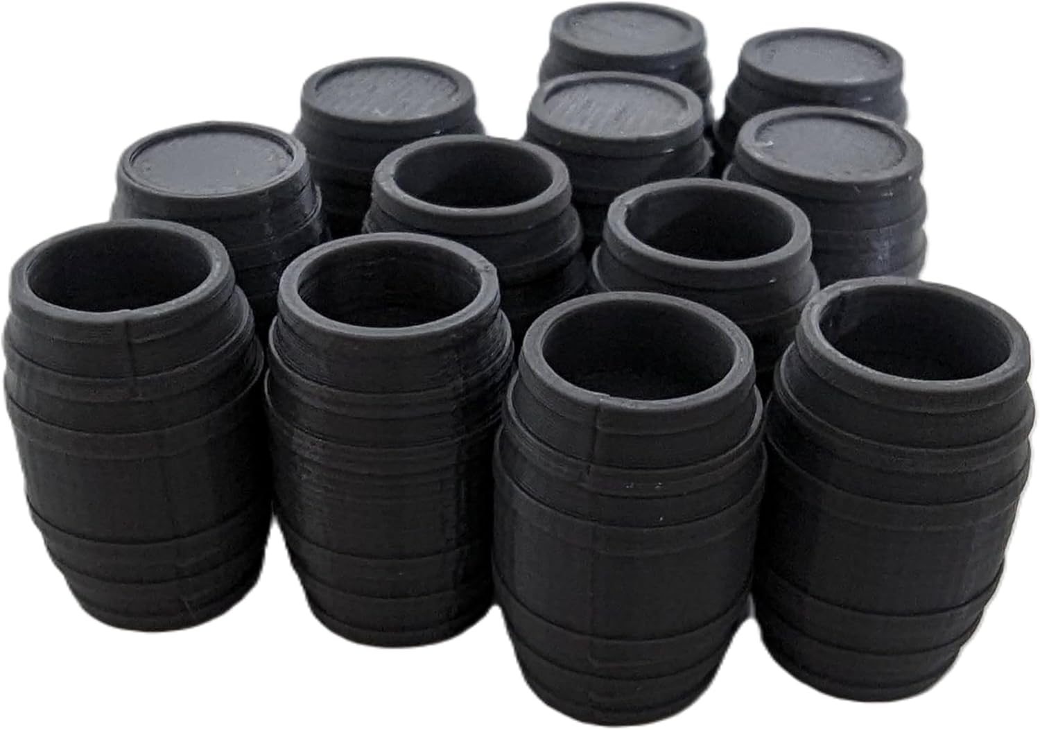 12x Assorted Barrels Wooden Drums | 28mm 1/56 Scale Miniature | RPG ...