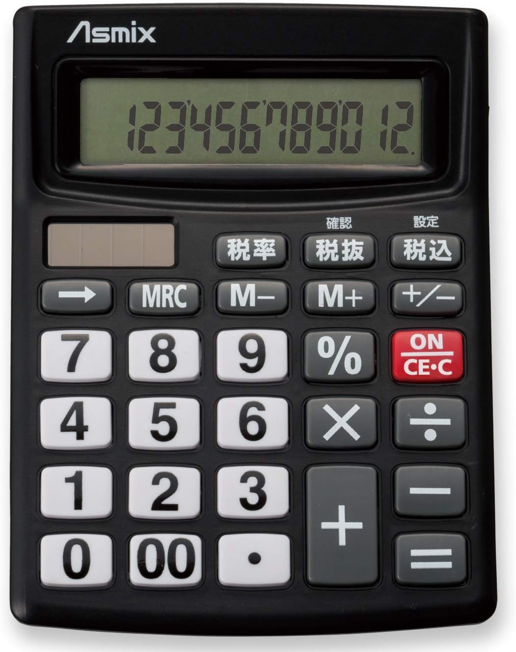 Amazon | アスカ 電卓 税計算 C1234BK ブラック 12桁 | ビジネス電卓 | 文房具・オフィス用品
