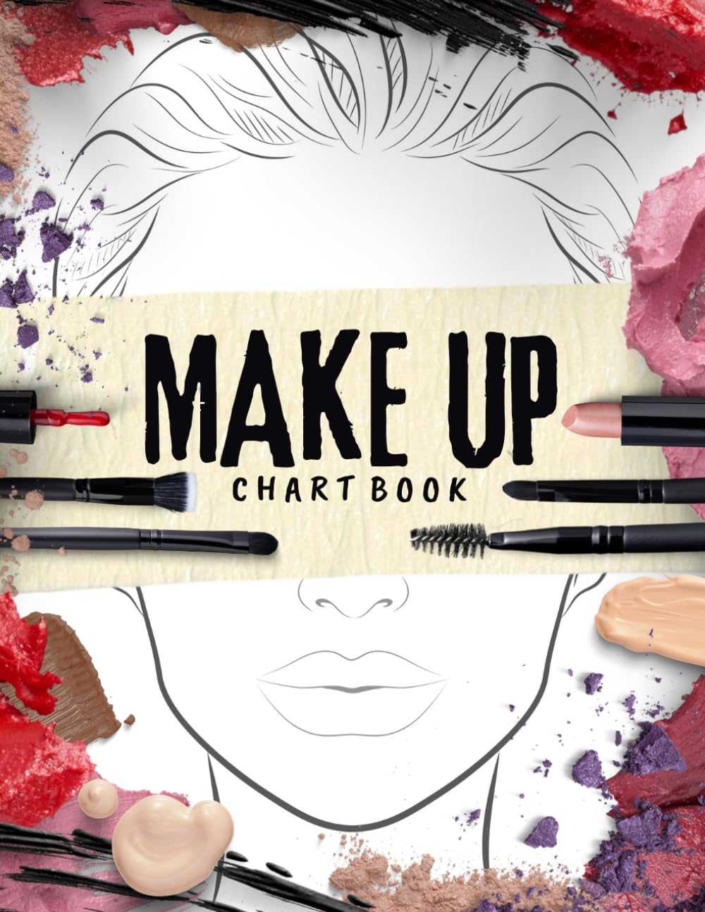 Make Up Chart Book: Professional Blank Face Chart for Make-up Artist ...