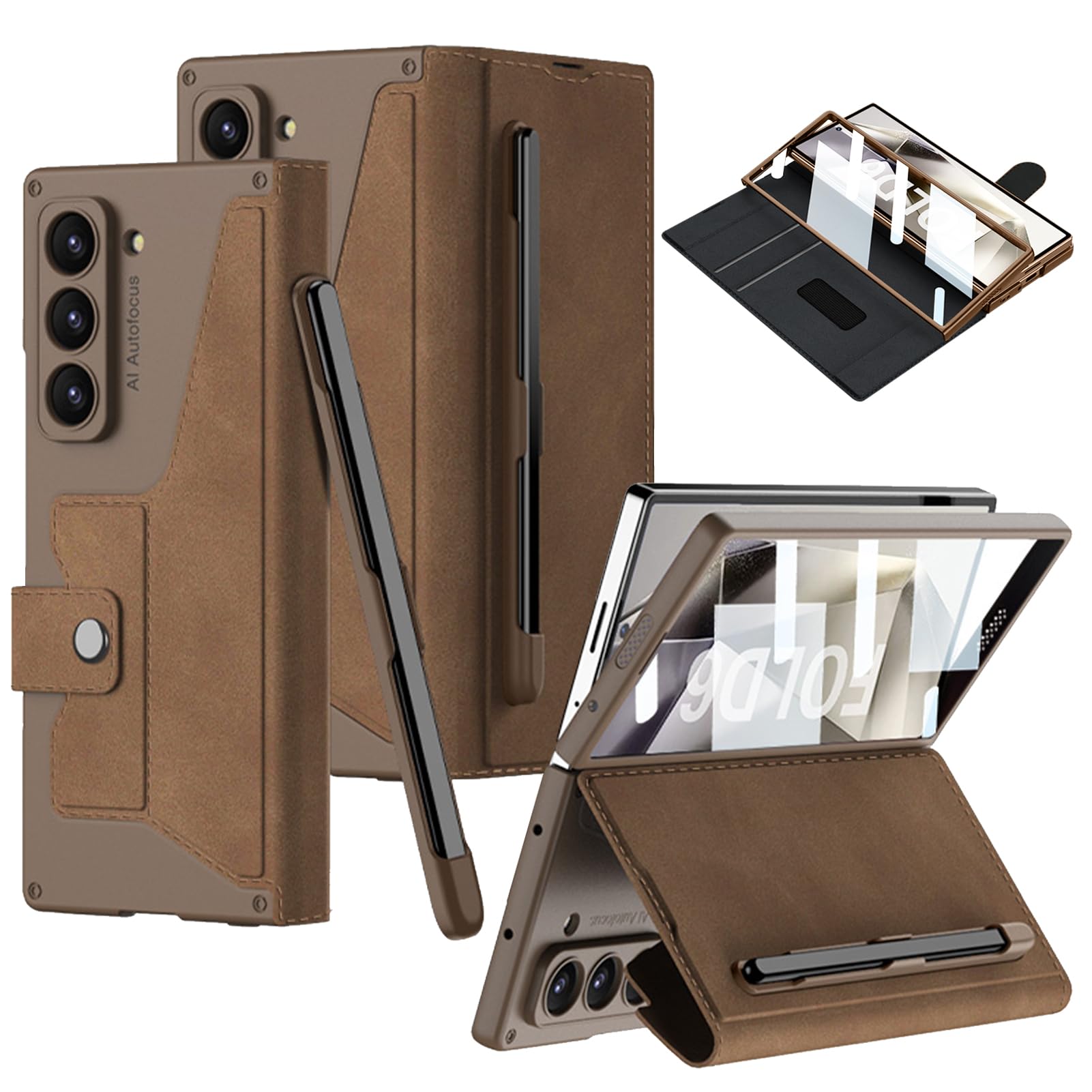 Amazon.com: DEMCERT for Samsung Galaxy Z Fold 6 Case with S-Pen Slot ...