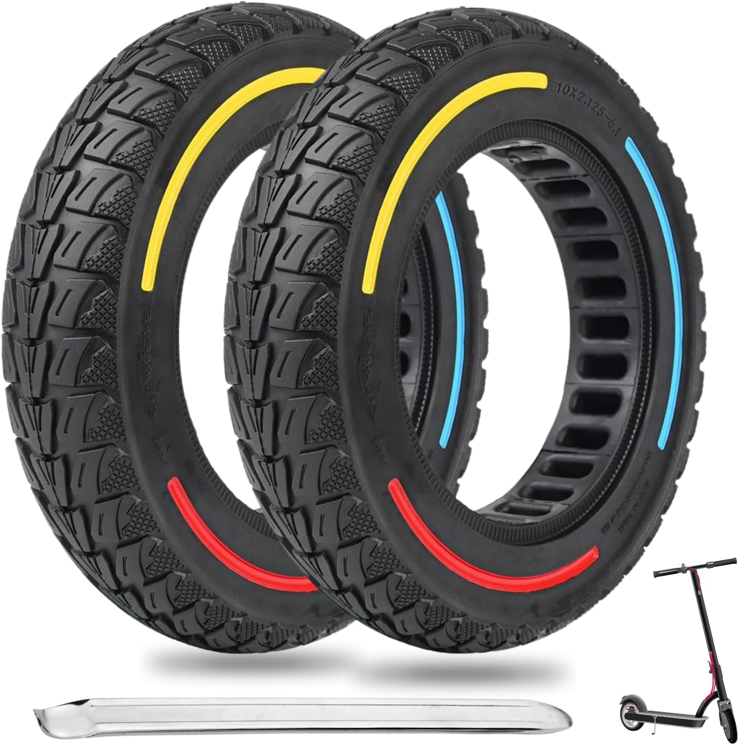 Amazon.com: ELKATECH Solid Tire,10 inches Electric Scooter Wheels 10x2 ...