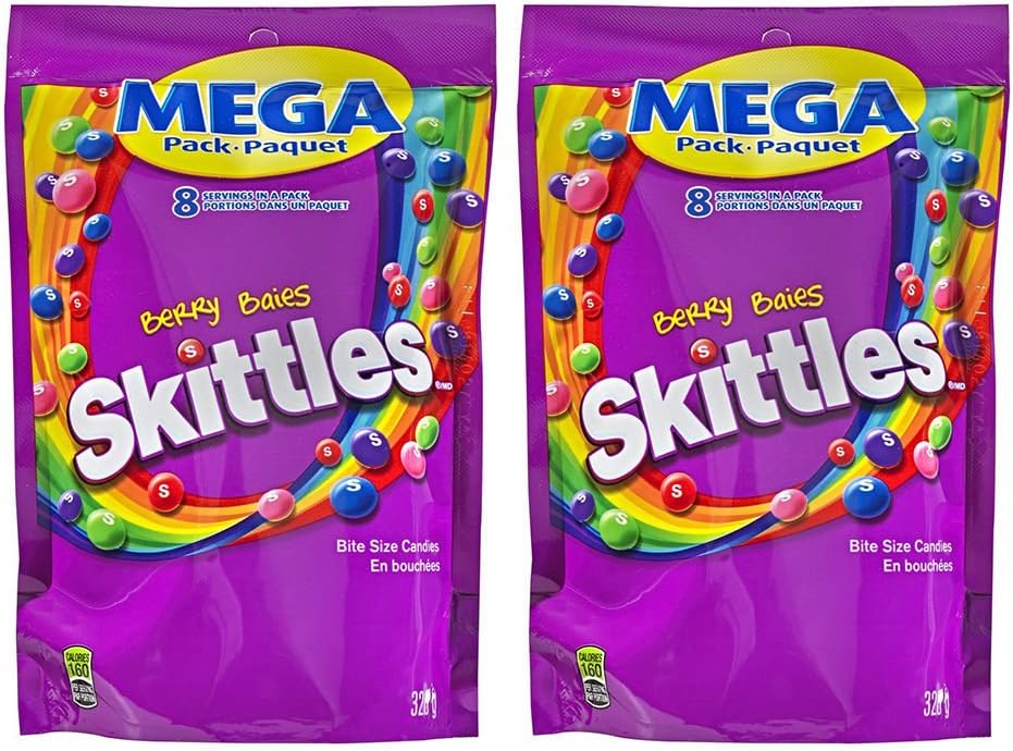 Skittles Berry, Mega-Pack, 320gm, Purple (2 Pack) : Amazon.ca: Grocery ...
