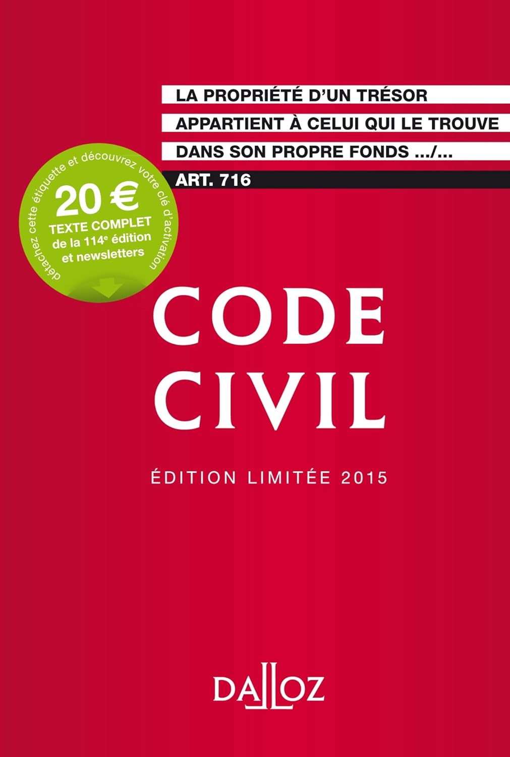 Amazon.com: Code civil 2015 Édition limitée - 114e éd.: 9782247141760 ...
