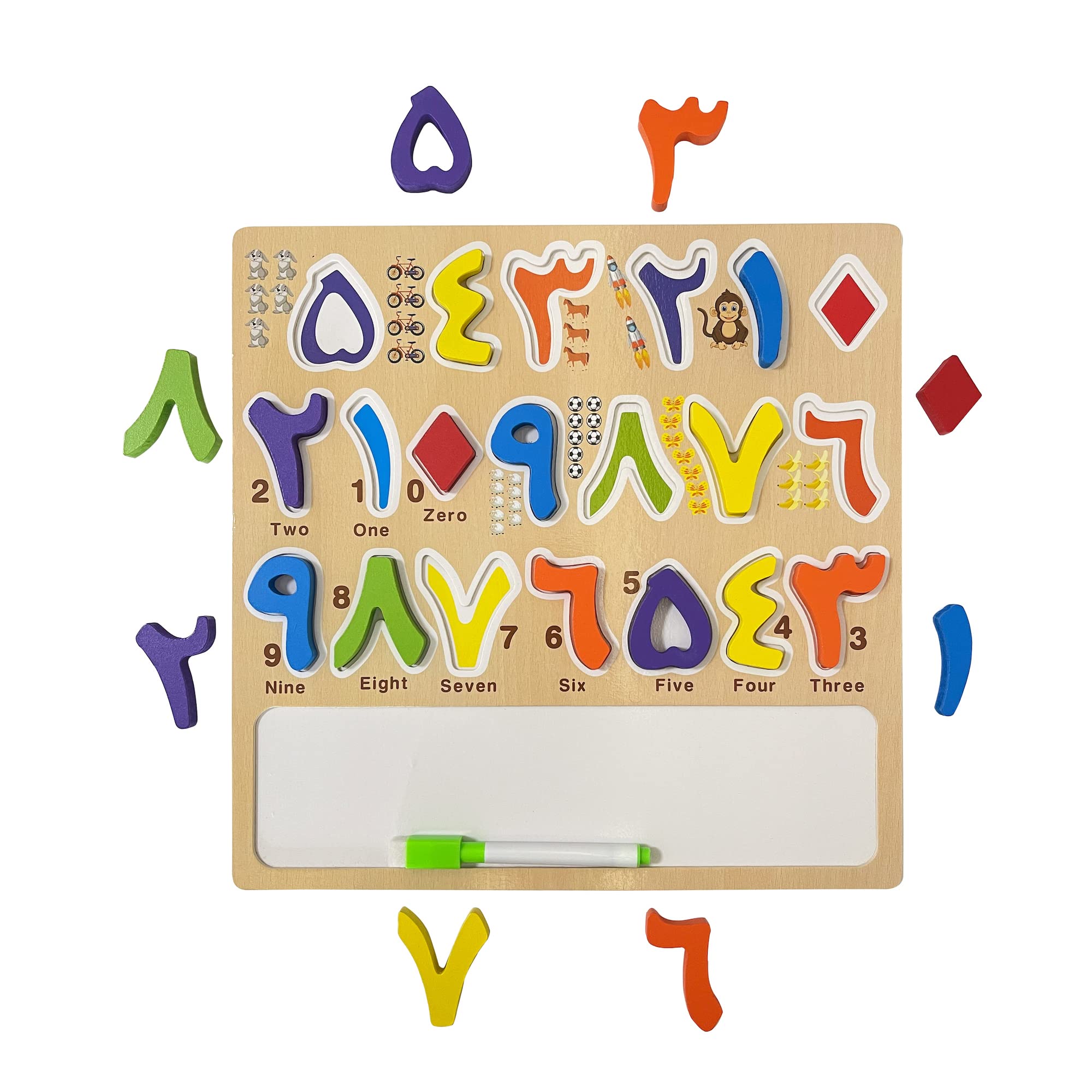 Snapklik.com : Arabic Numbers Wooden Puzzles For Toddlers