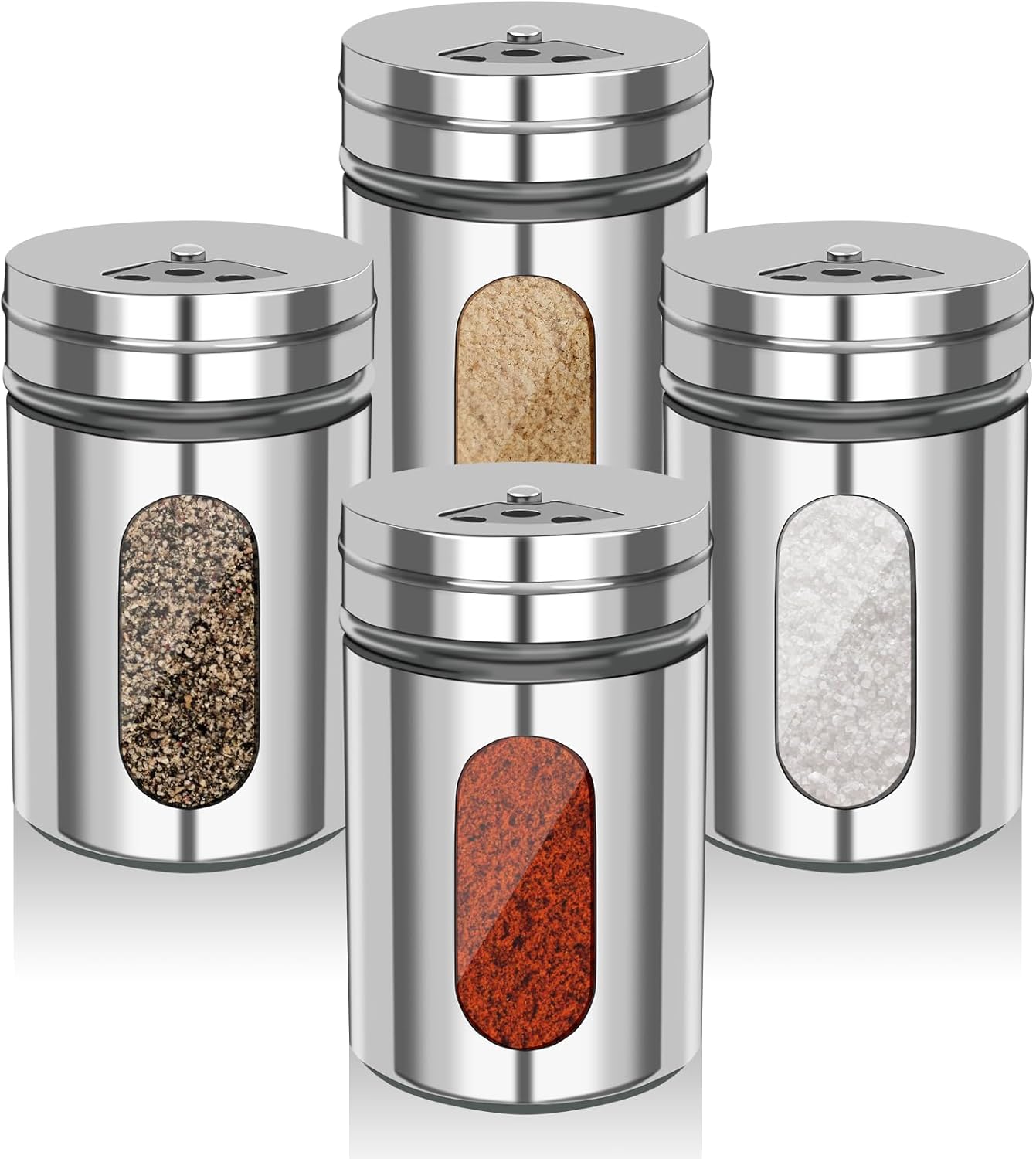 Amazon.com: 4 PCS Stainless Steel Salt and Pepper Shakers with ...
